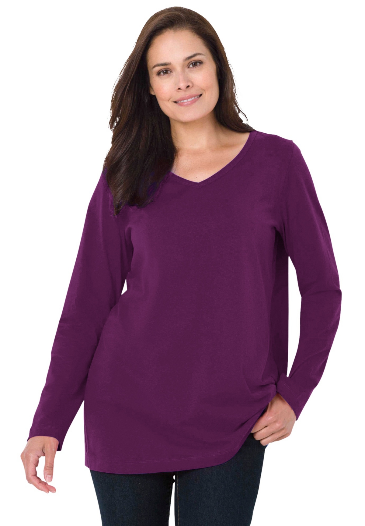 Click here for Woman Within Plus Size Within Perfect Long-Sleeve... prices