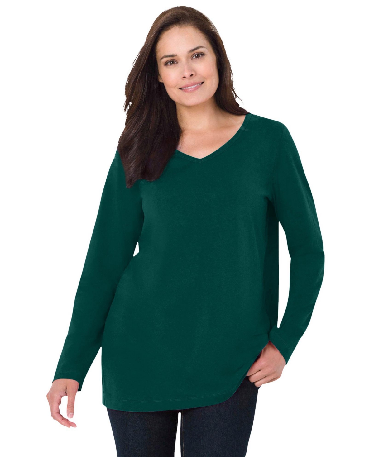 Click here for Woman Within Plus Size Within Perfect Long-Sleeve... prices