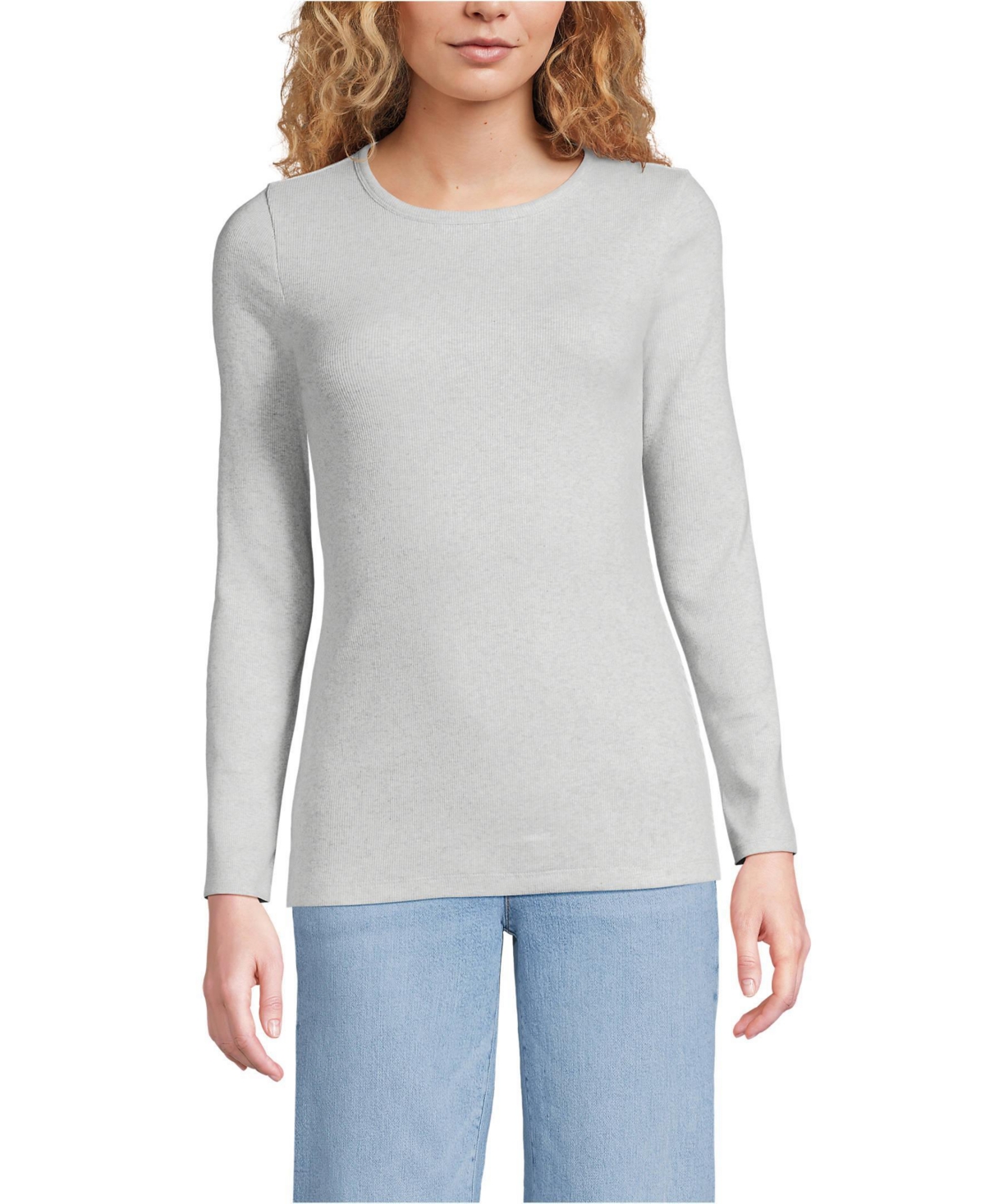 Click here for Lands End Womens Petite Long Sleeve Micro Rib T-Sh... prices