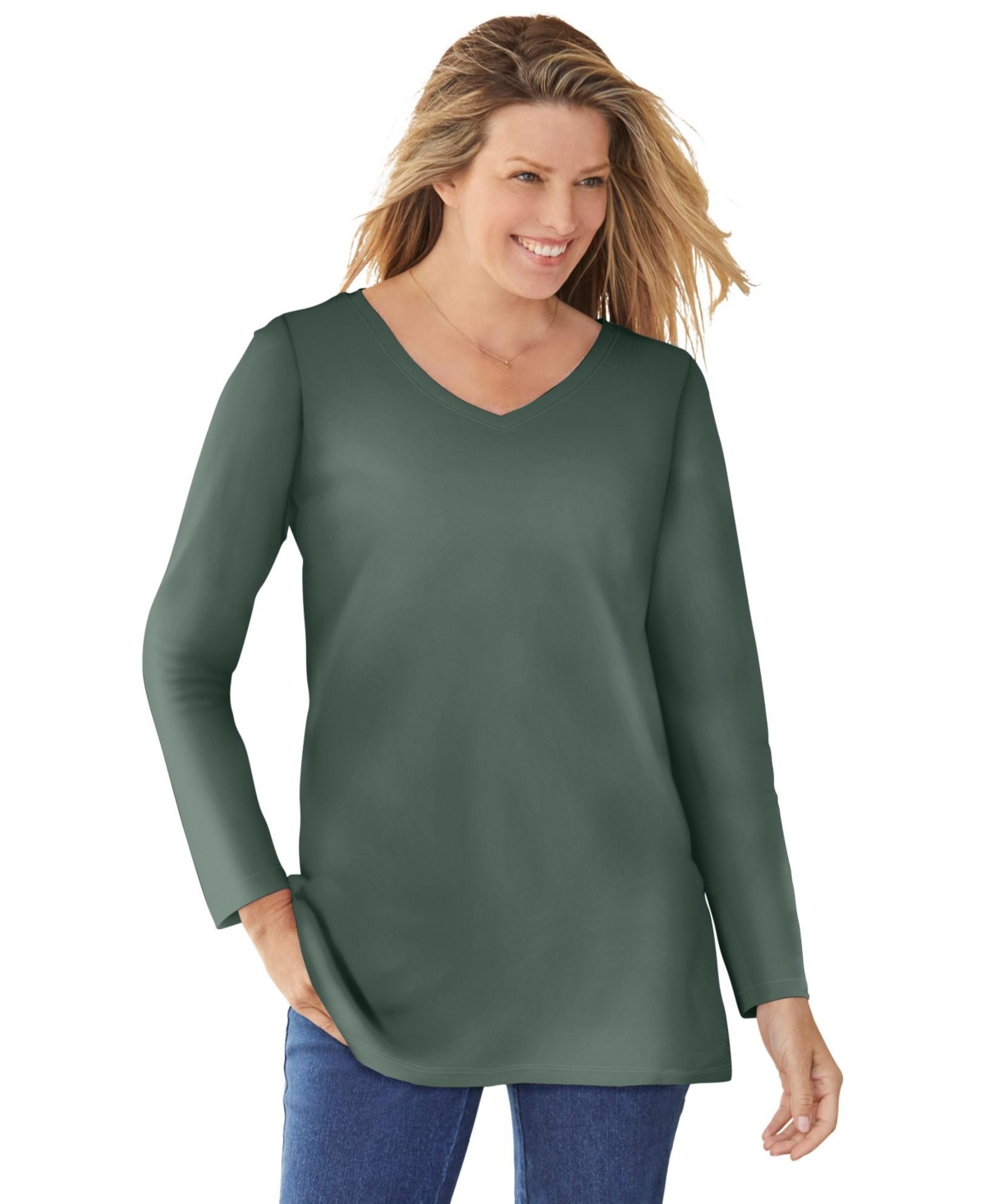 Click here for Woman Within Plus Size Within Perfect Long-Sleeve... prices