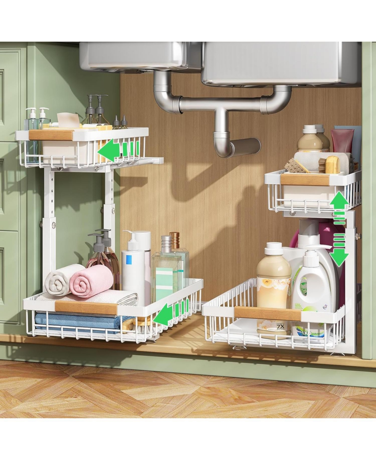 Click here for Kitstorack 4 Pack 2 Tier Pull out Under Sink Organ... prices