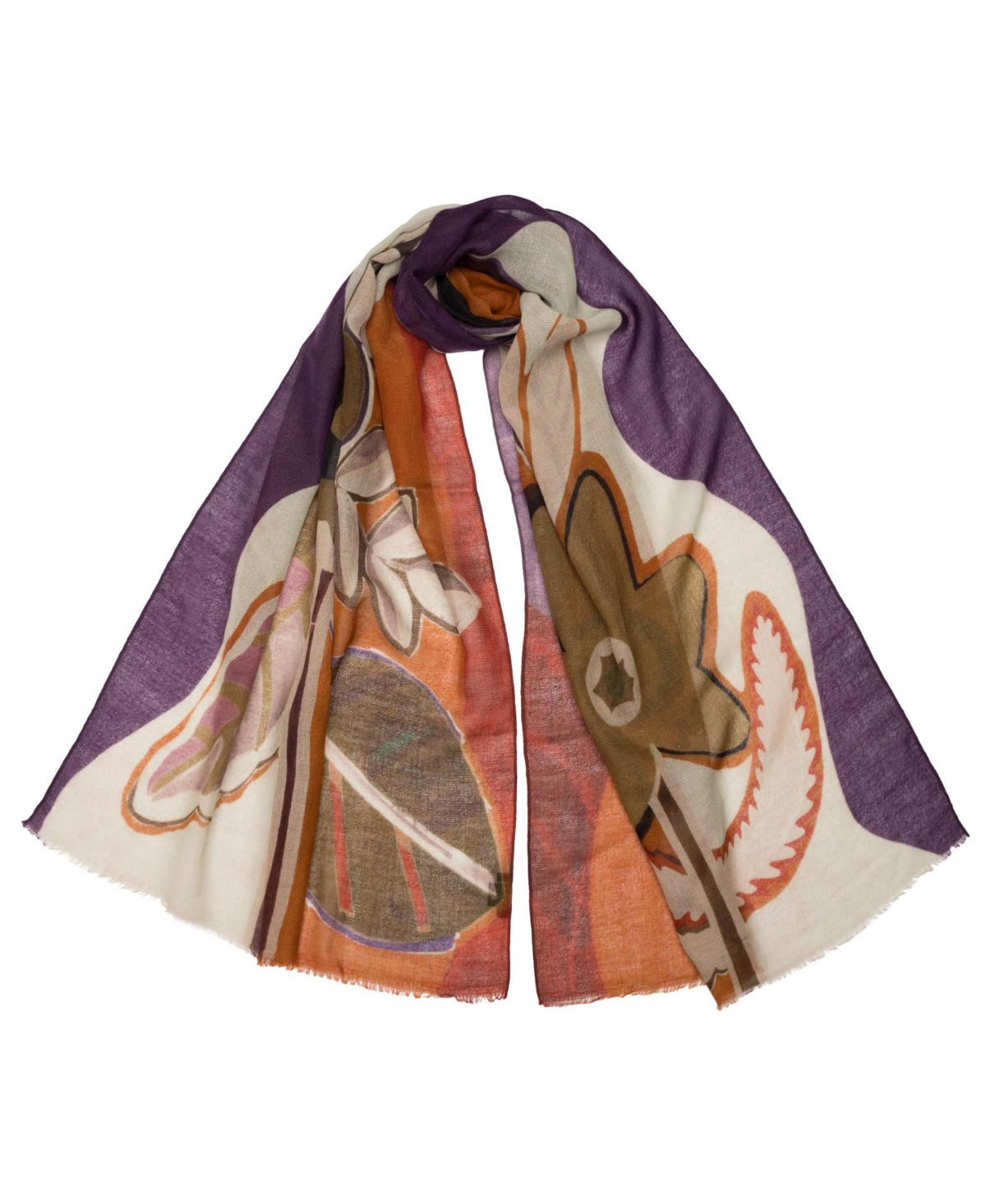 Click here for Elizabetta Irene - Wool Scarf - Rust and purple prices