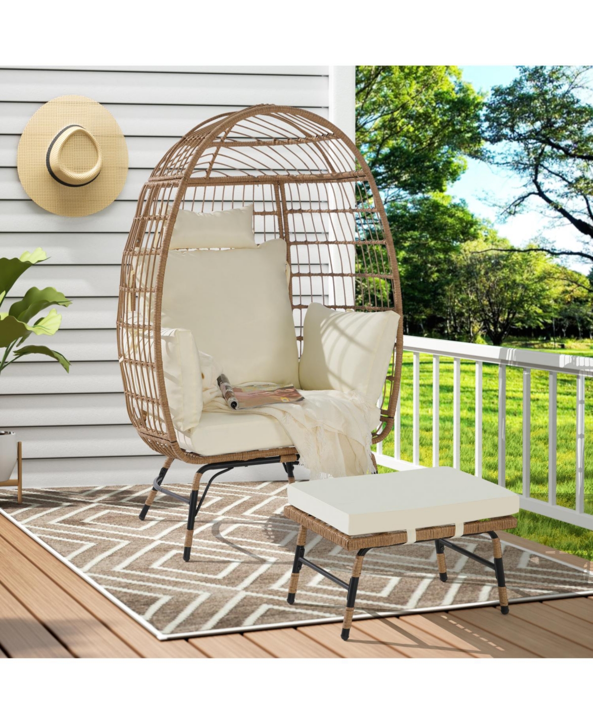 Click here for Streamdale Furniture Oversized Wicker Egg Chair wi... prices