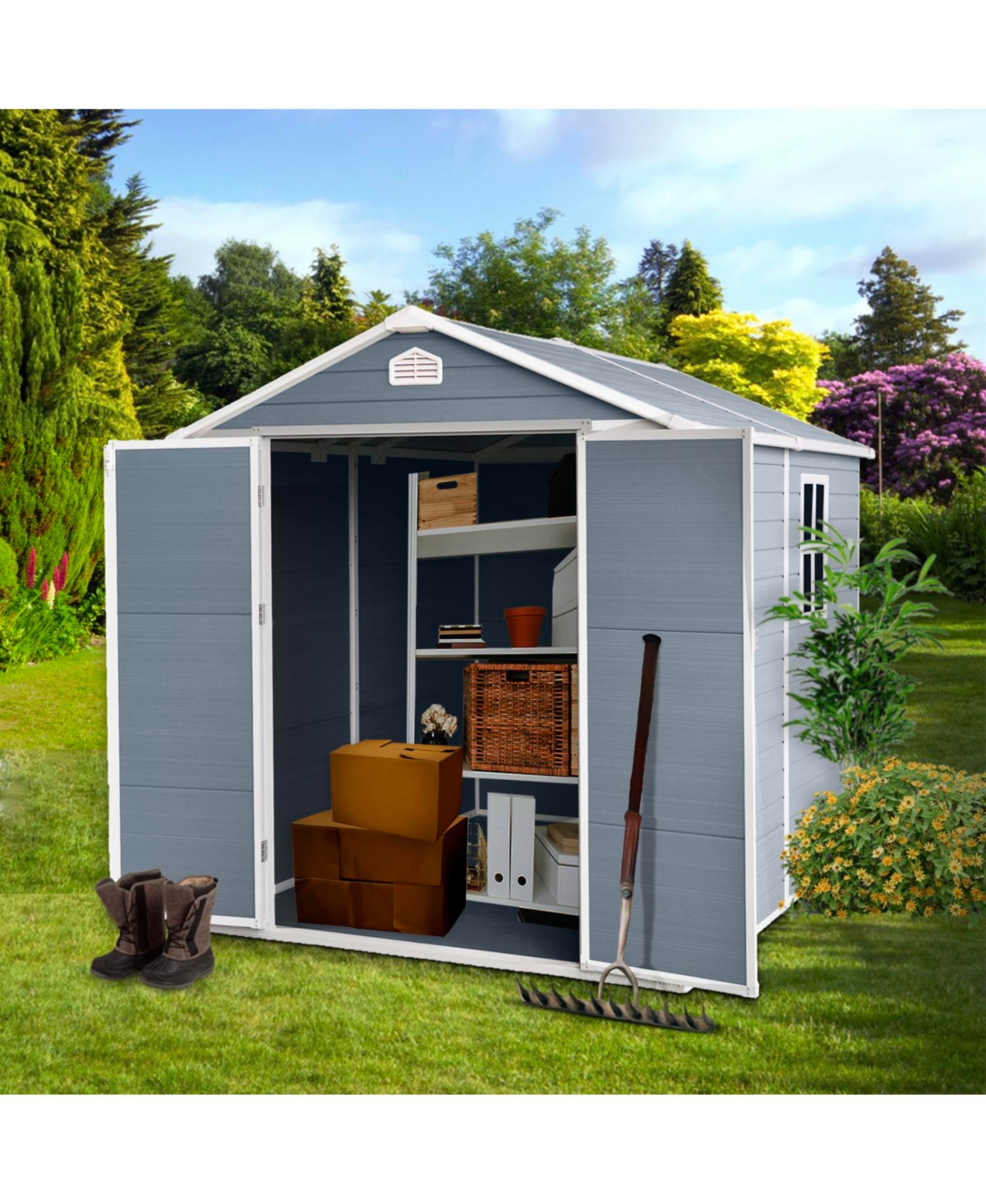 Click here for Streamdale Furniture 6x8 Resin Outdoor Storage She... prices