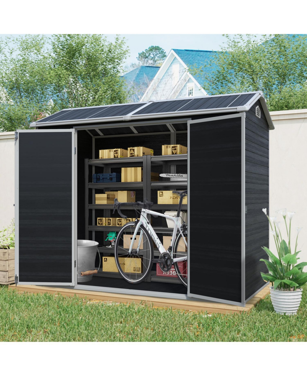 Click here for Streamdale Furniture 8x4 Outdoor Storage Shed  Two... prices