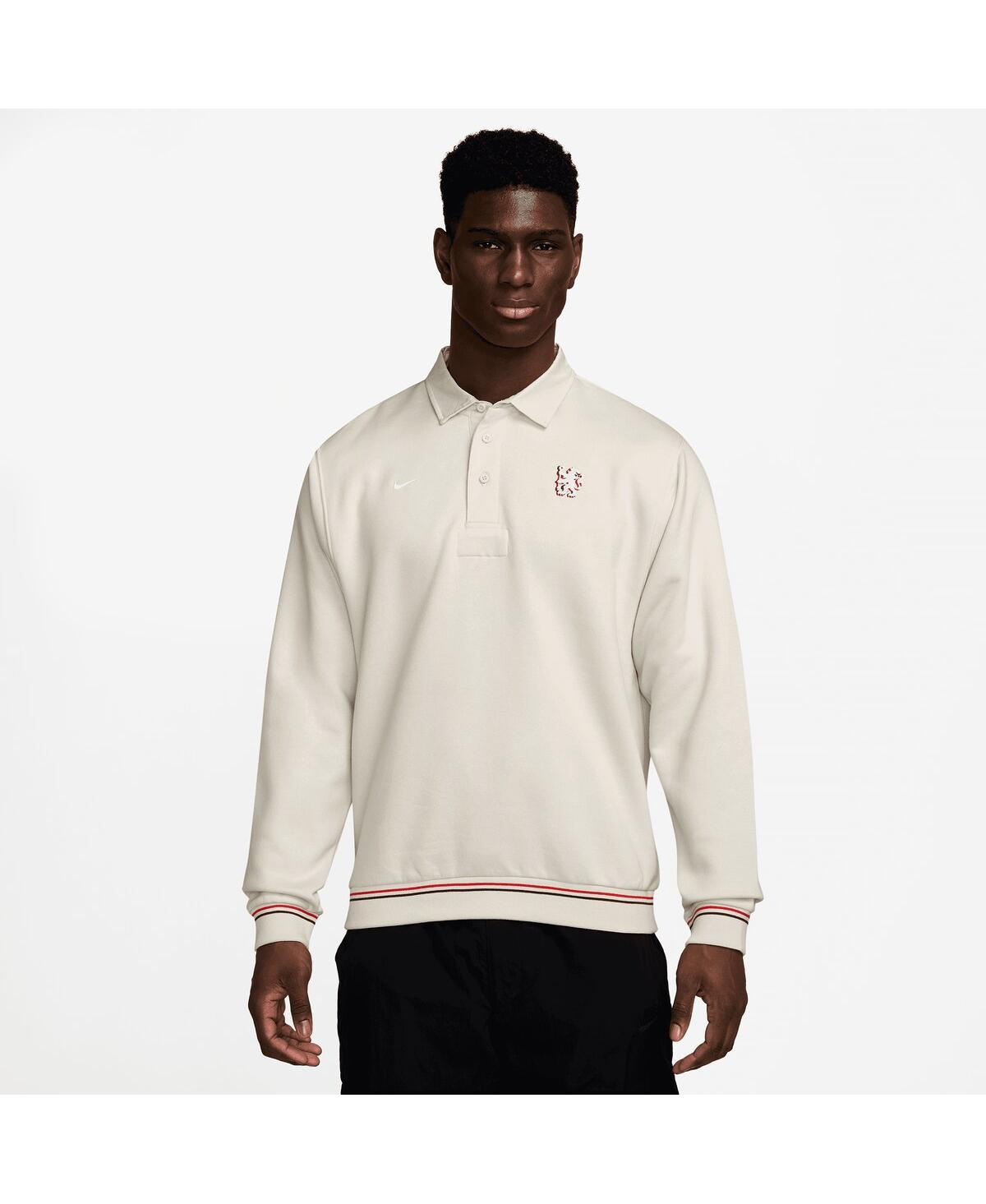 Click here for Nike Mens Cream Chelsea Club Long Sleeve Polo Shir... prices