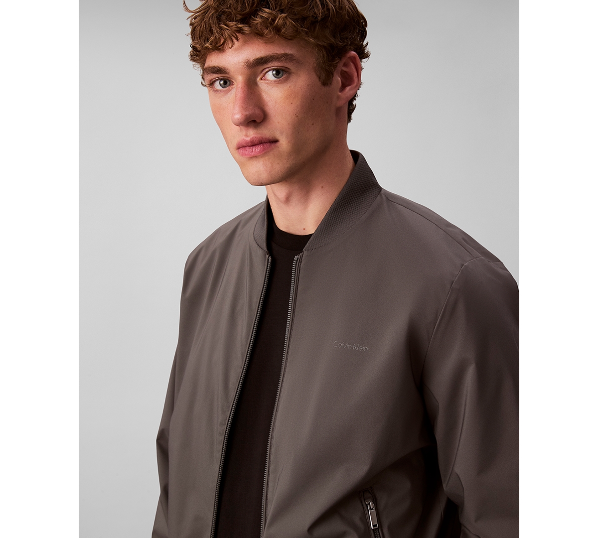 Click here for Calvin Klein Mens Logo-Print Matte Bomber Jacket -... prices