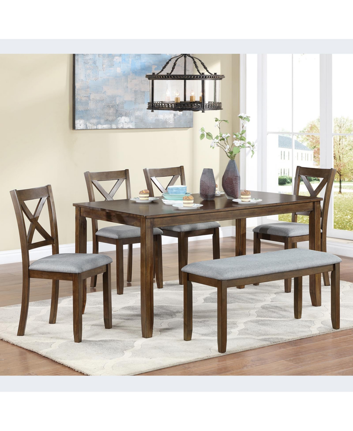Click here for Casainc 6 Piece Wooden Dining Table Set with Table... prices