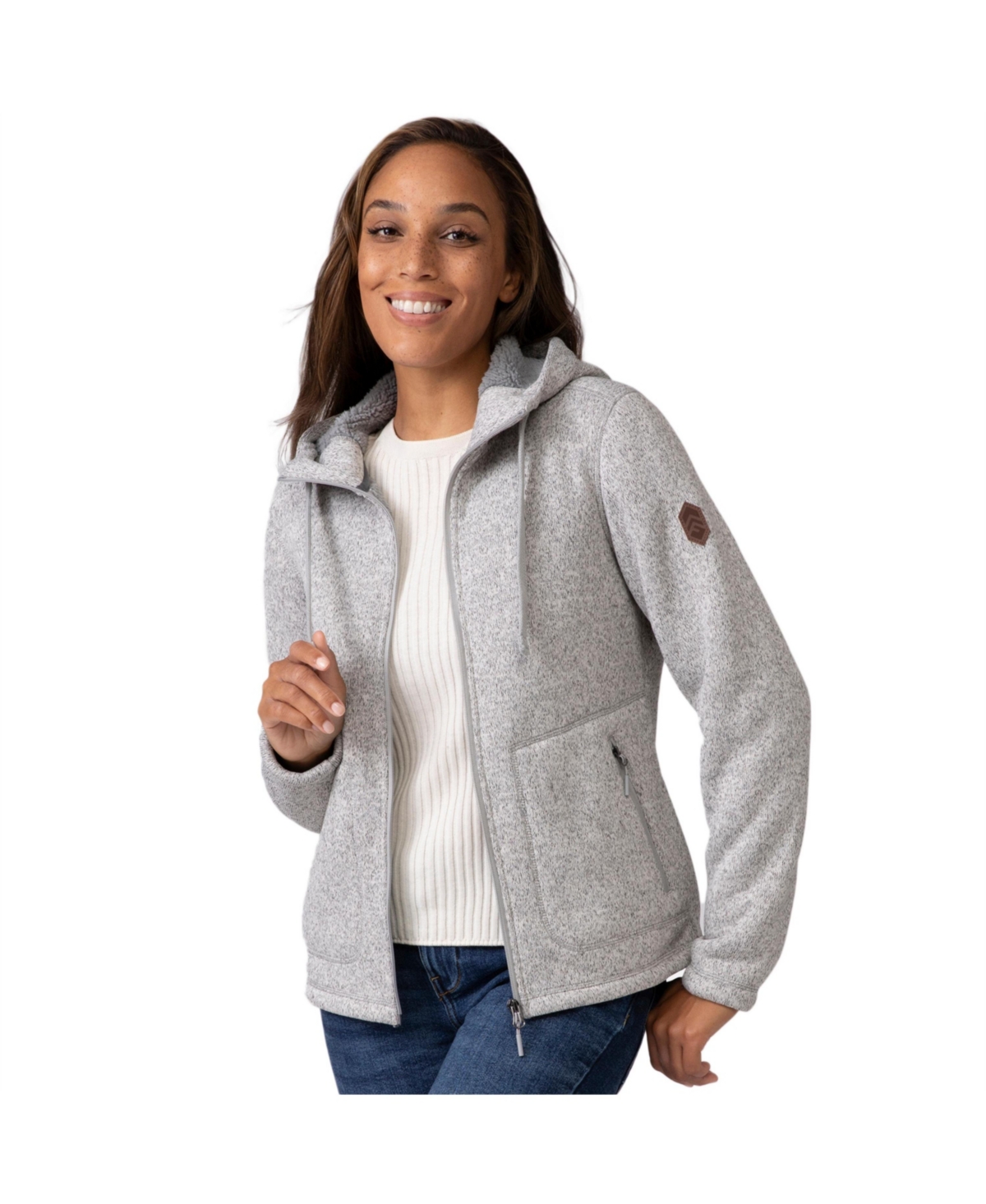 Click here for Free Country Womens Mountain Fleece Jacket - Silve... prices