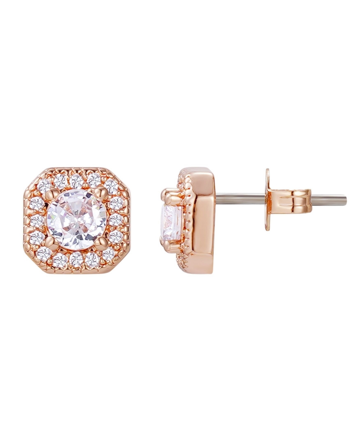 Click here for Adornia Rose Gold Cubic Zirconia Halo Square Cushi... prices