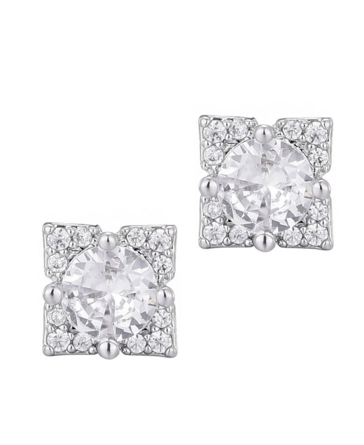 Click here for Adornia Silver Cubic Zirconia Flower-Shaped Halo S... prices