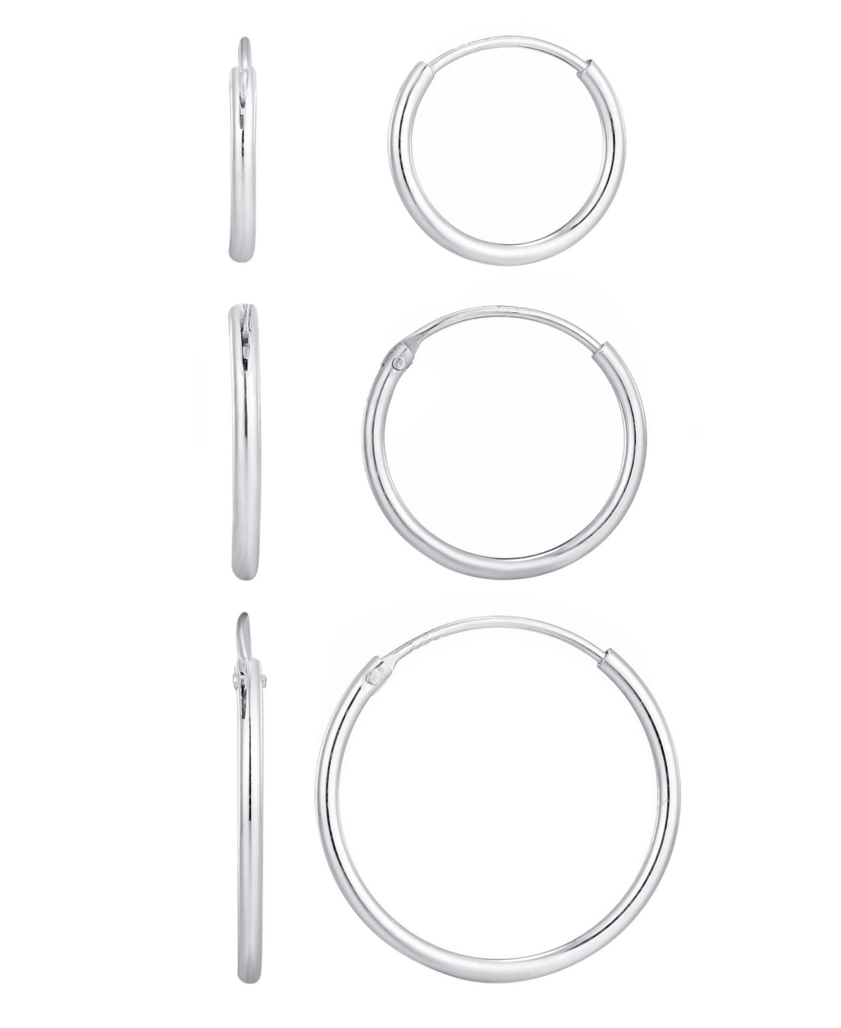 Click here for Adornia Sterling Silver Endless Hoop Earrings Set... prices