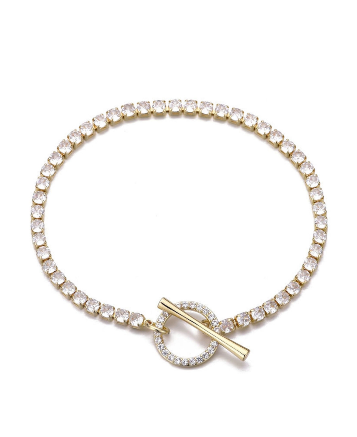 Click here for Adornia Gold Crystal Toggle Tennis Bracelet - Gold prices