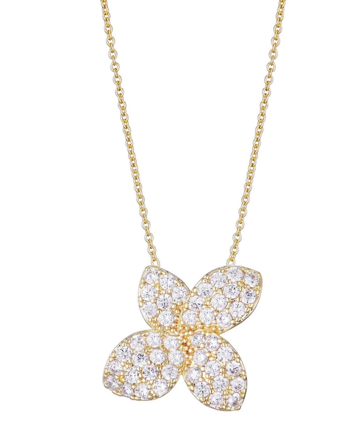 Click here for Adornia Gold Cubic Zirconia Oversized Flower Neckl... prices