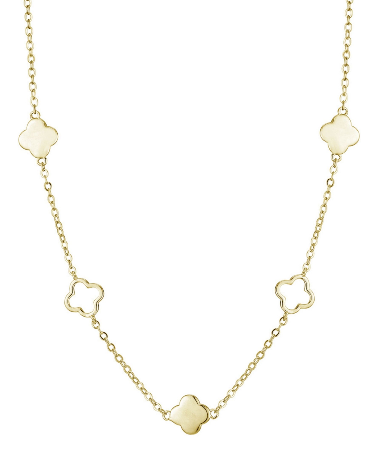 Click here for Adornia Gold Clover Station Necklace - Gold prices
