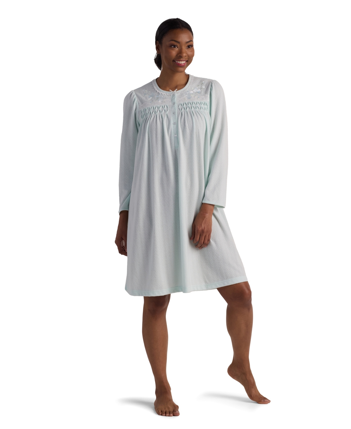 Click here for Miss Elaine Womens Long Sleeve Gown - Mint prices
