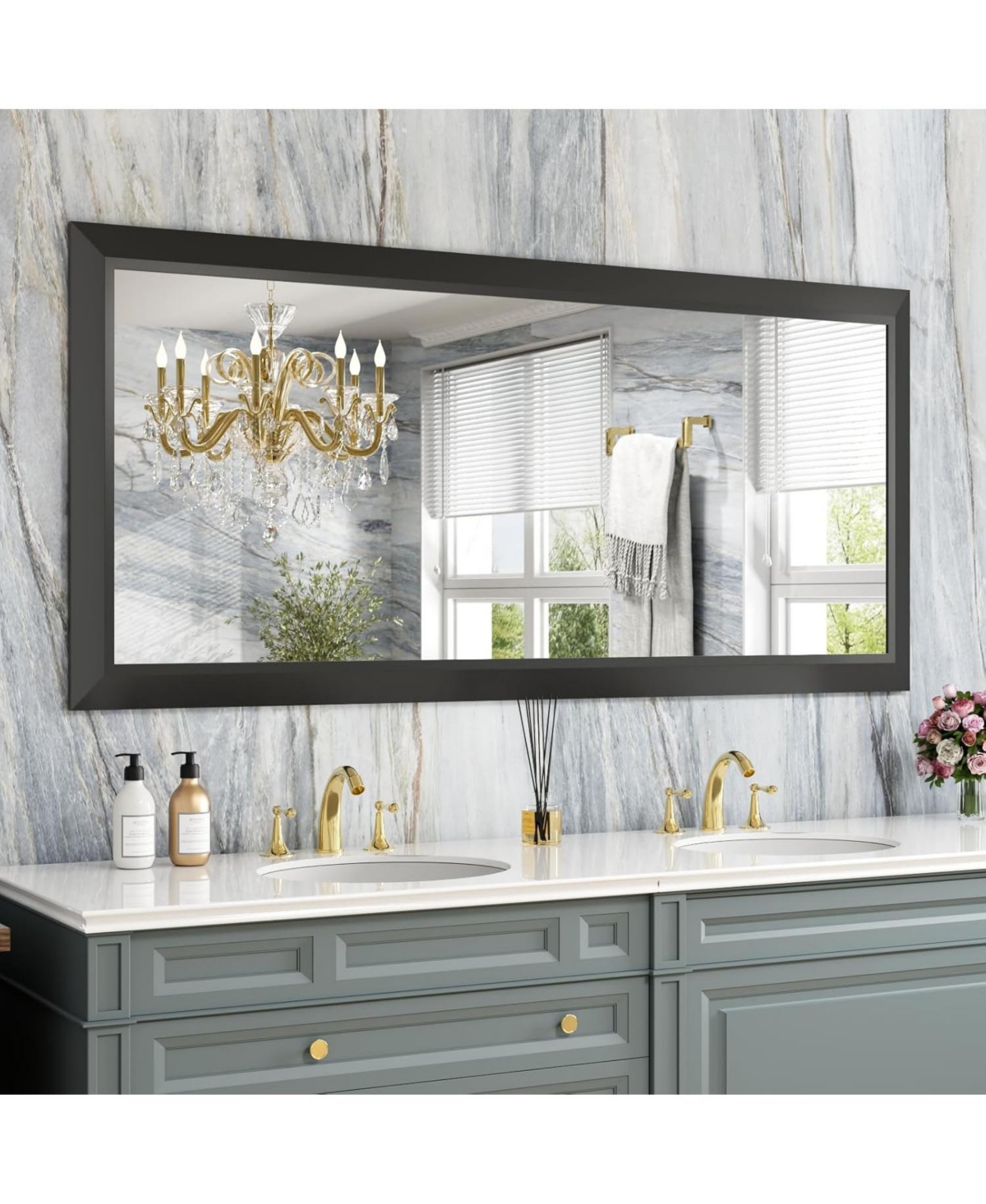Click here for Amorho Bathroom Mirror  60 x 28 Inch Thick Metal F... prices