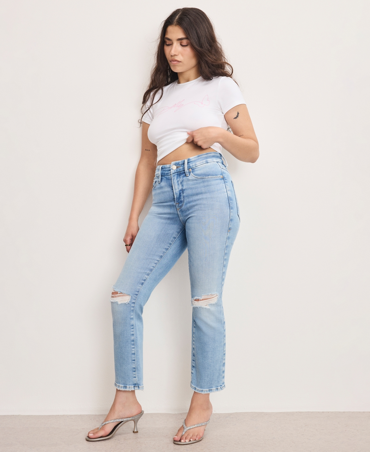 Click here for Good American Petite Dolly Joleans Mid Rise Jeans... prices