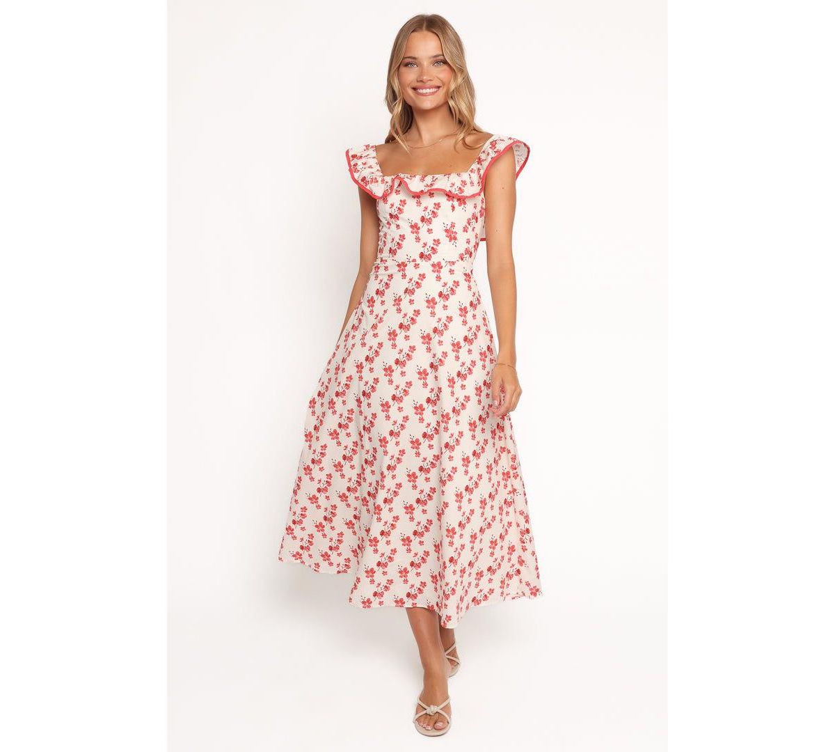 Click here for Petal and Pup Womens Lucille Maxi Dress - Red Flor... prices