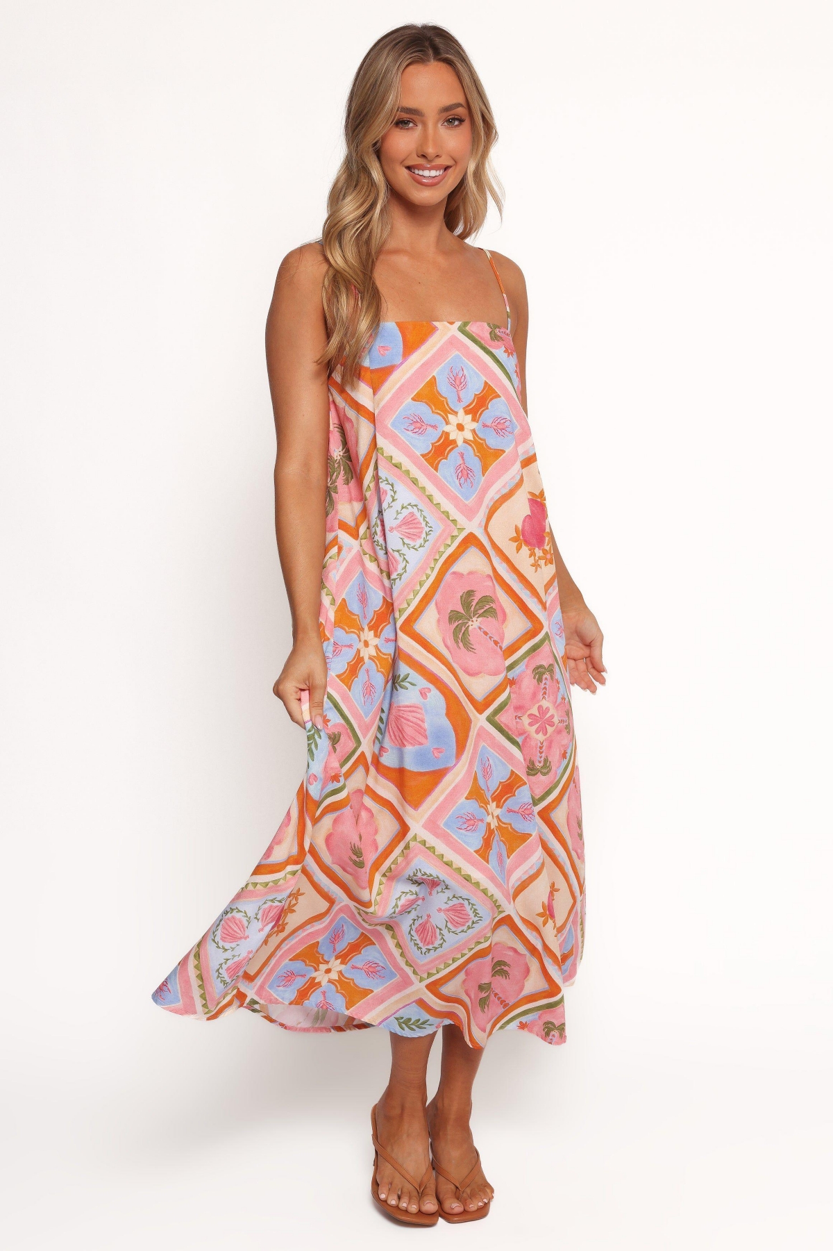 Click here for Petal and Pup Womens Gisela Midi Dress - Multi Til... prices