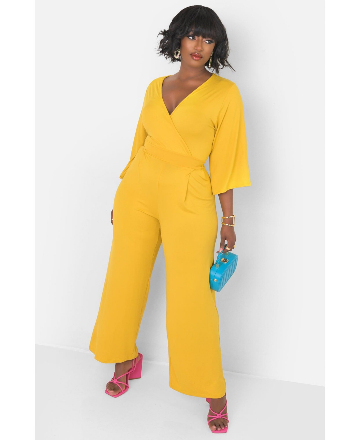Click here for Rebdolls Womens Wide Leg Jumpsuit - Mustard prices