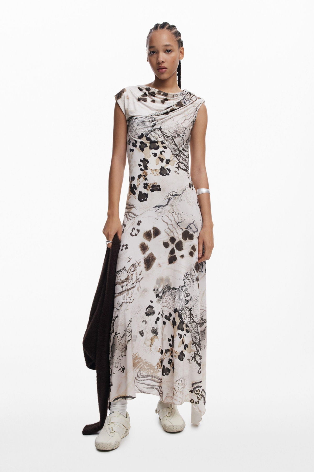 Click here for Desigual Womens Animal print dress - Medium beige prices