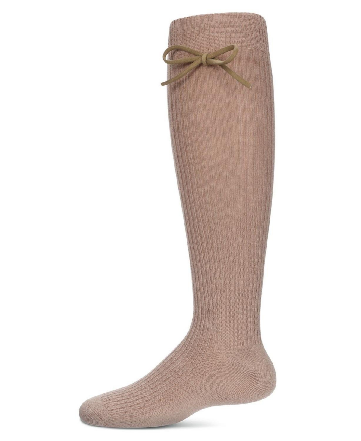 Click here for Memoi Big Girls Ribbed Bow Knee-High Socks - Taupe prices