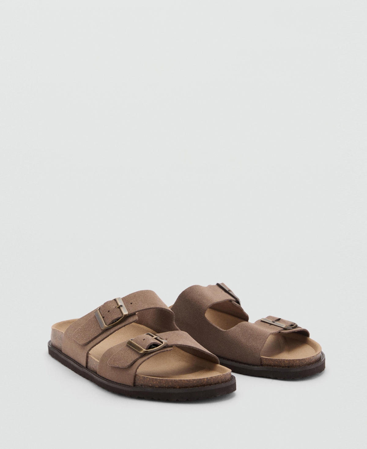 Click here for Mango Mens Buckles Leather Sandals - Medium Brown prices