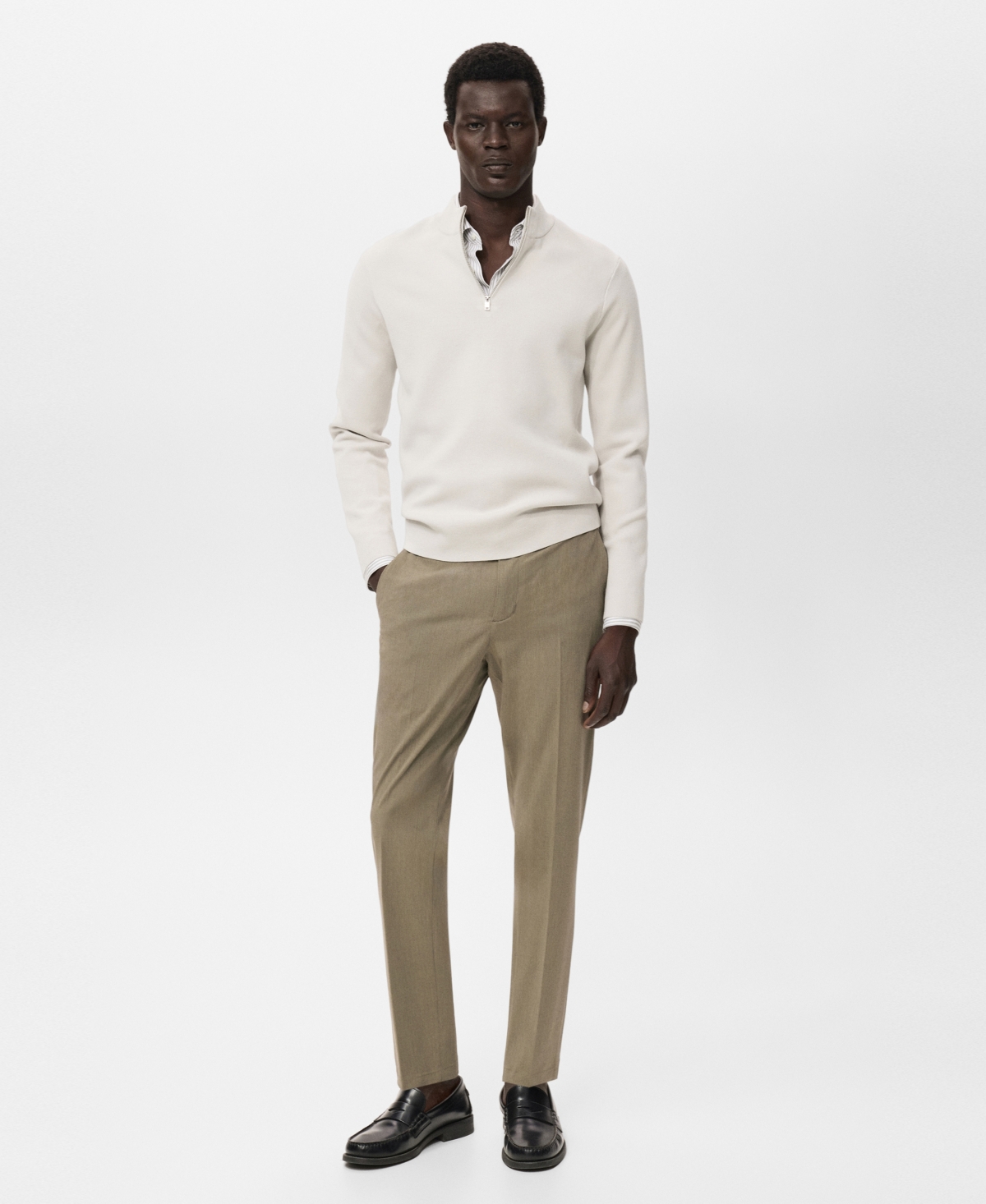 Click here for Mango Mens Bologna Slim-Fit Comfort-Stretch Pants... prices
