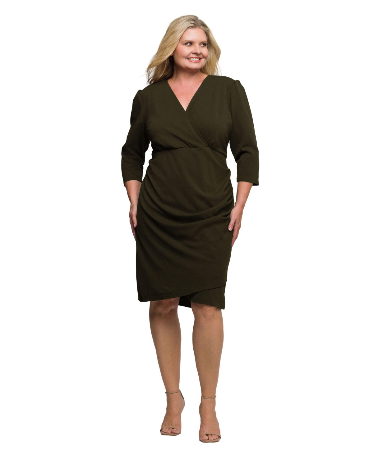 Click here for 24seven Comfort Apparel Plus Size Solid Color V Ne... prices