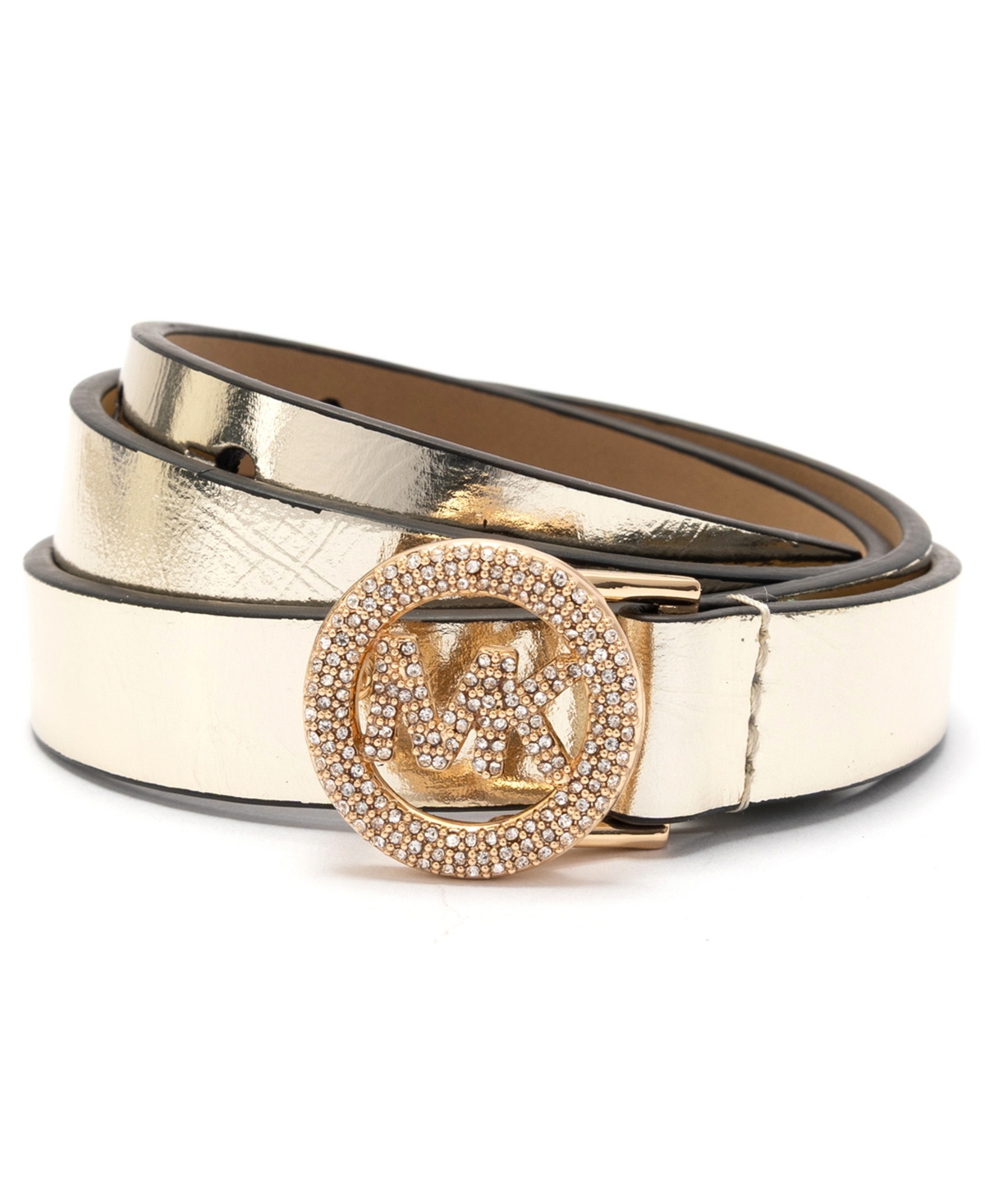 Click here for Michael Kors Womens Pave Logo Belt - Gold prices