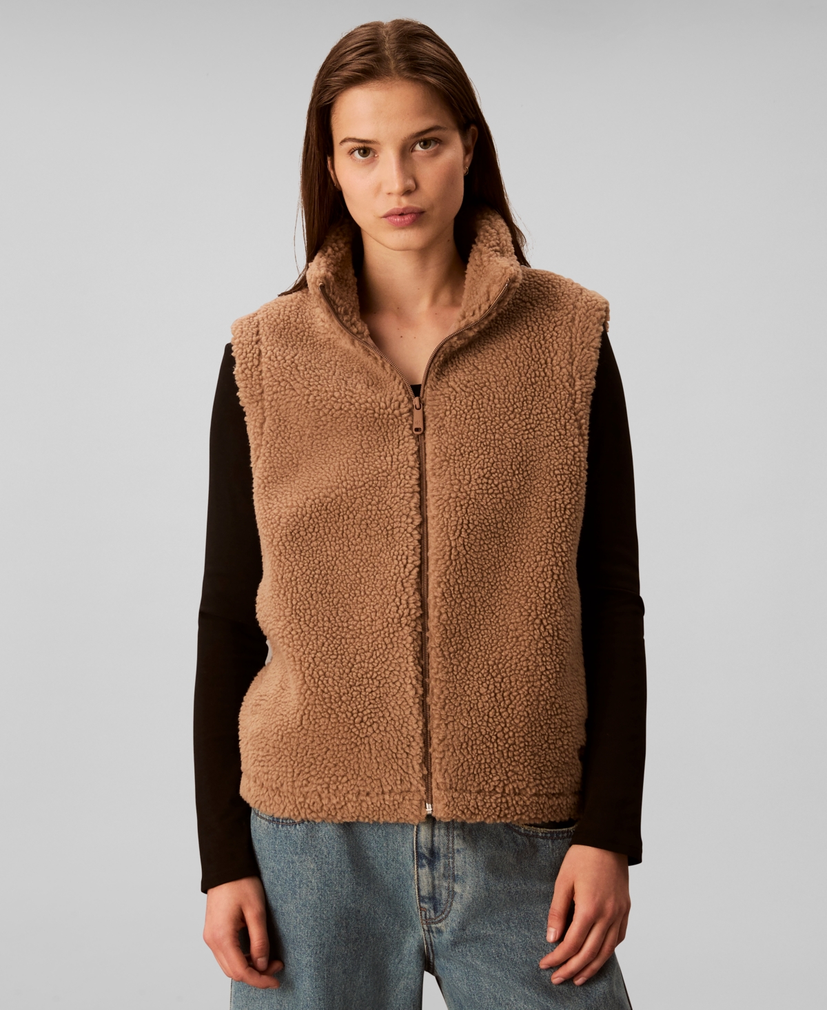 Calvin Klein Jeans Womens Mock Neck Vest - Amphora