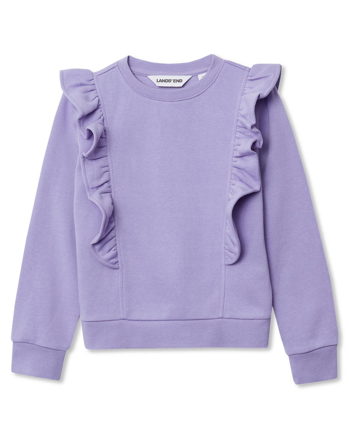 Click here for Lands End Girls Long Sleeve Cozy Fleece Ruffle Swe... prices