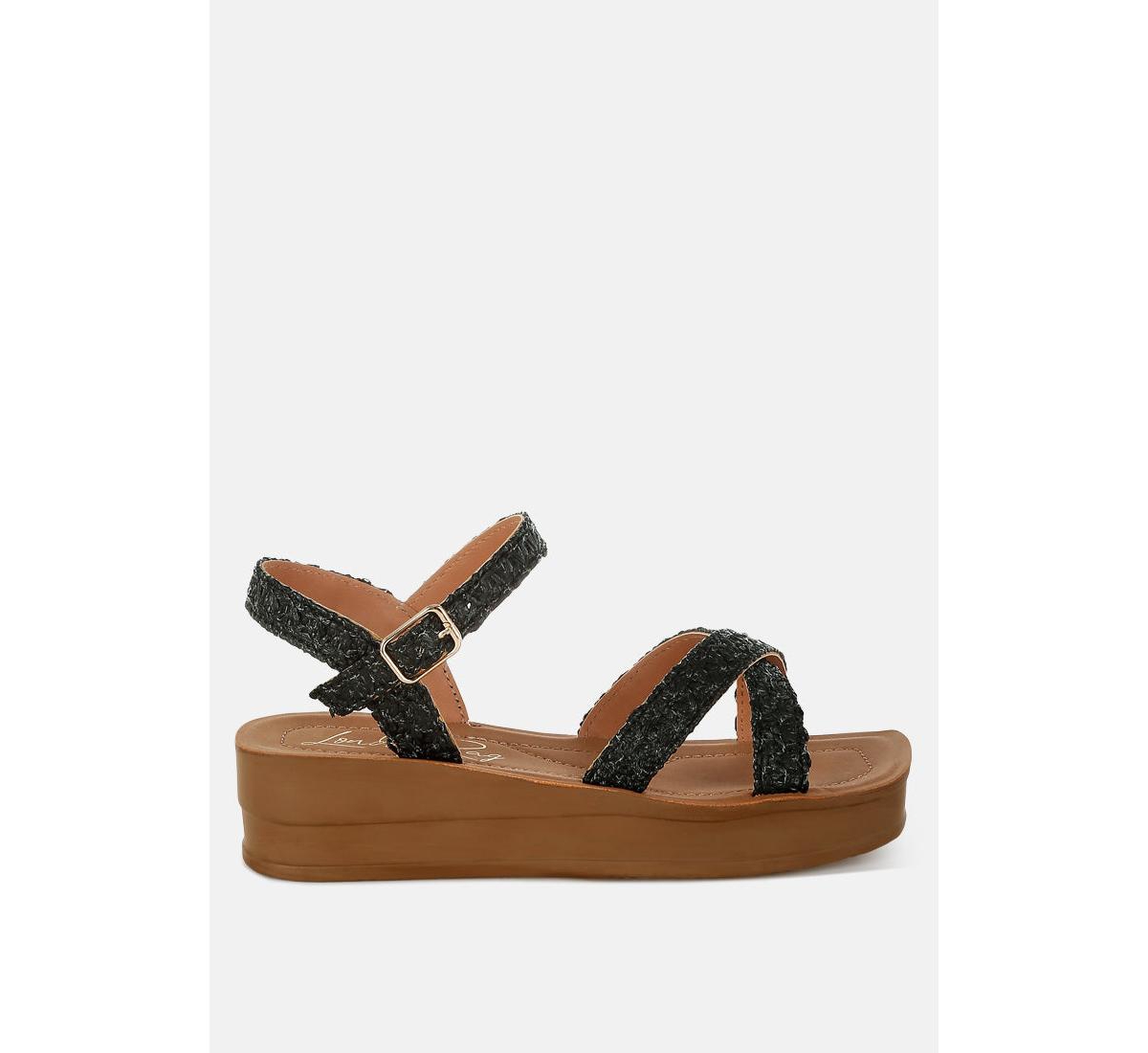 Click here for Sephone Woven Square Toe Wedges Sandals Women prices