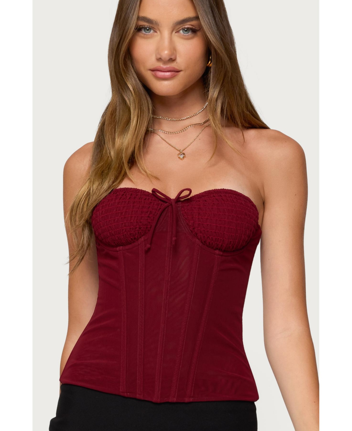 Click here for Edikted Womens Guinivere Smocked Strapless Corset... prices