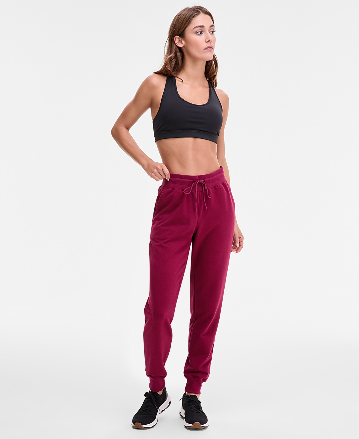 Click here for Id Ideology Womens Relaxed High-Rise Fleece Jogger... prices