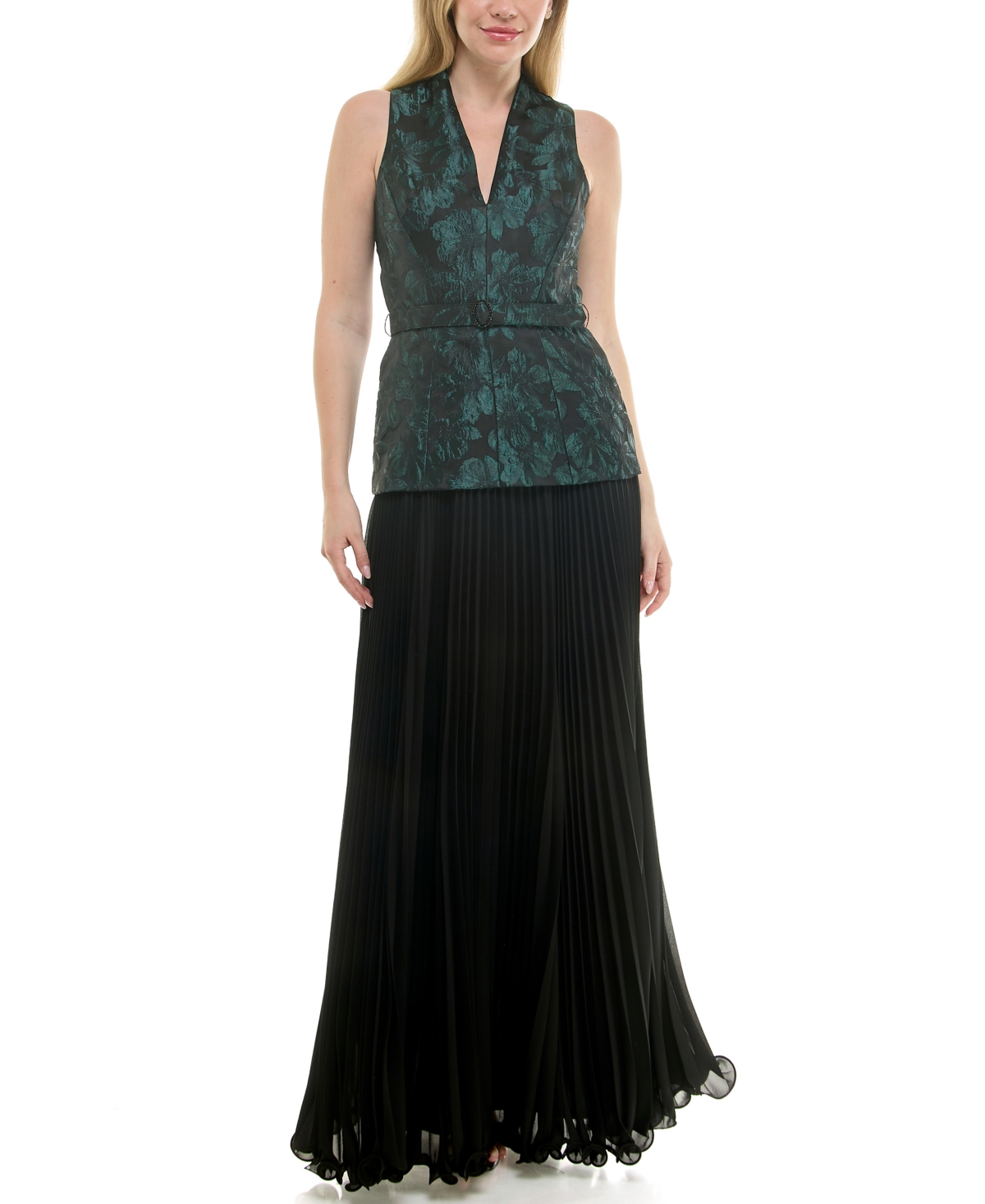 Click here for Taylor Womens V-Neck Pleat Detail Dress - Black Hu... prices