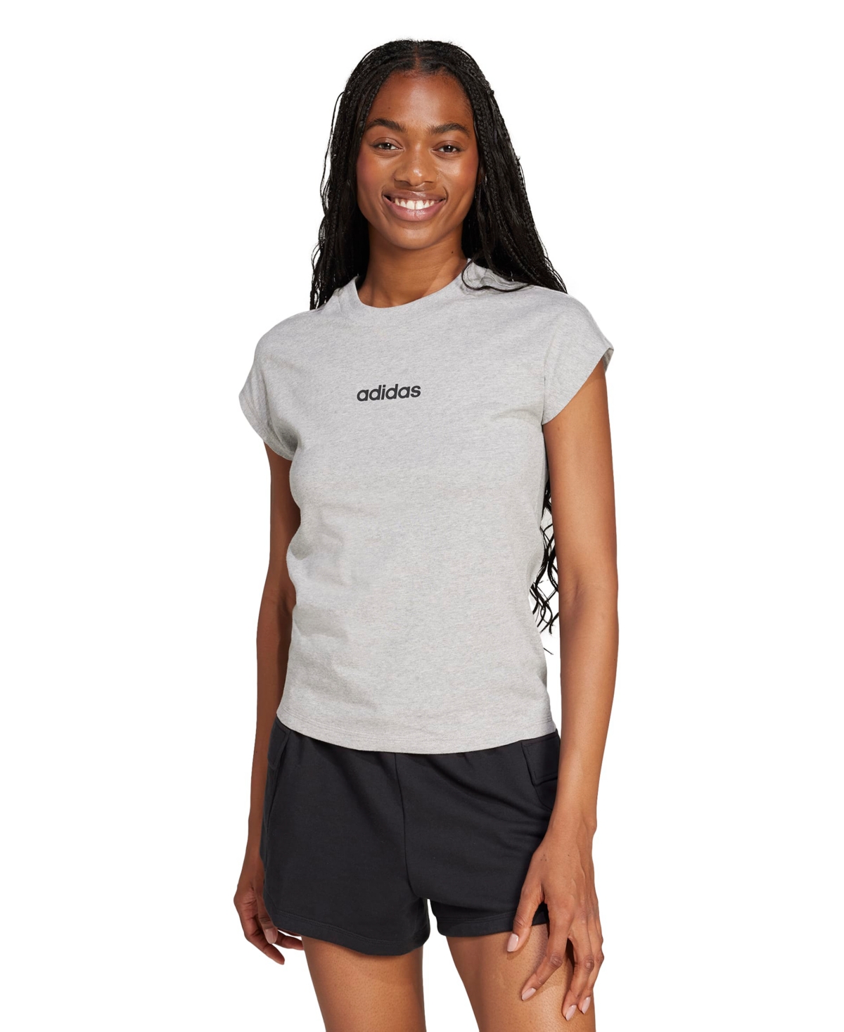 Click here for adidas Womens Essentials Linear Cotton T-Shirt - G... prices