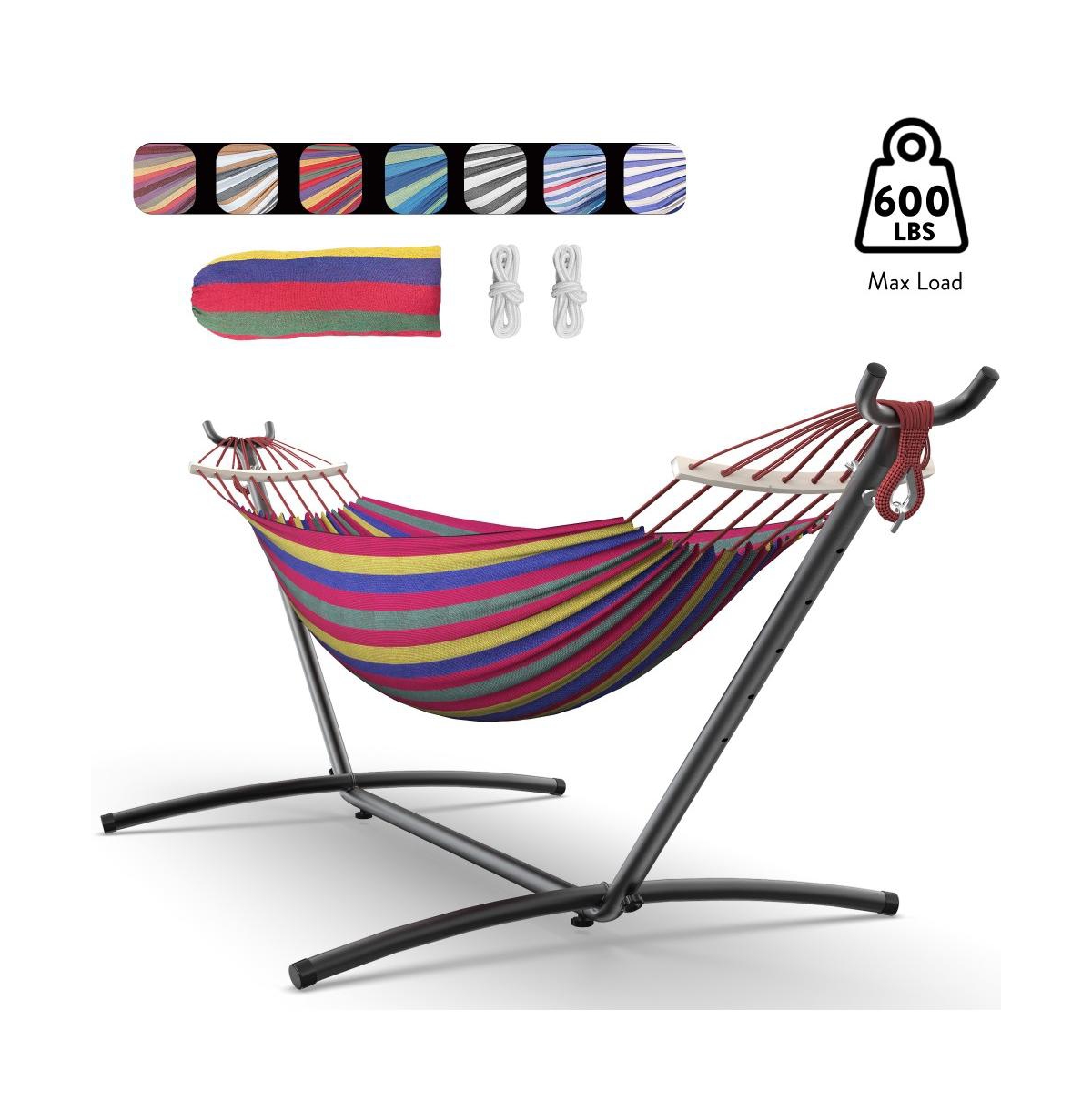 Click here for Heavy-Duty Steel Stand Double Hammock: Portable  E... prices