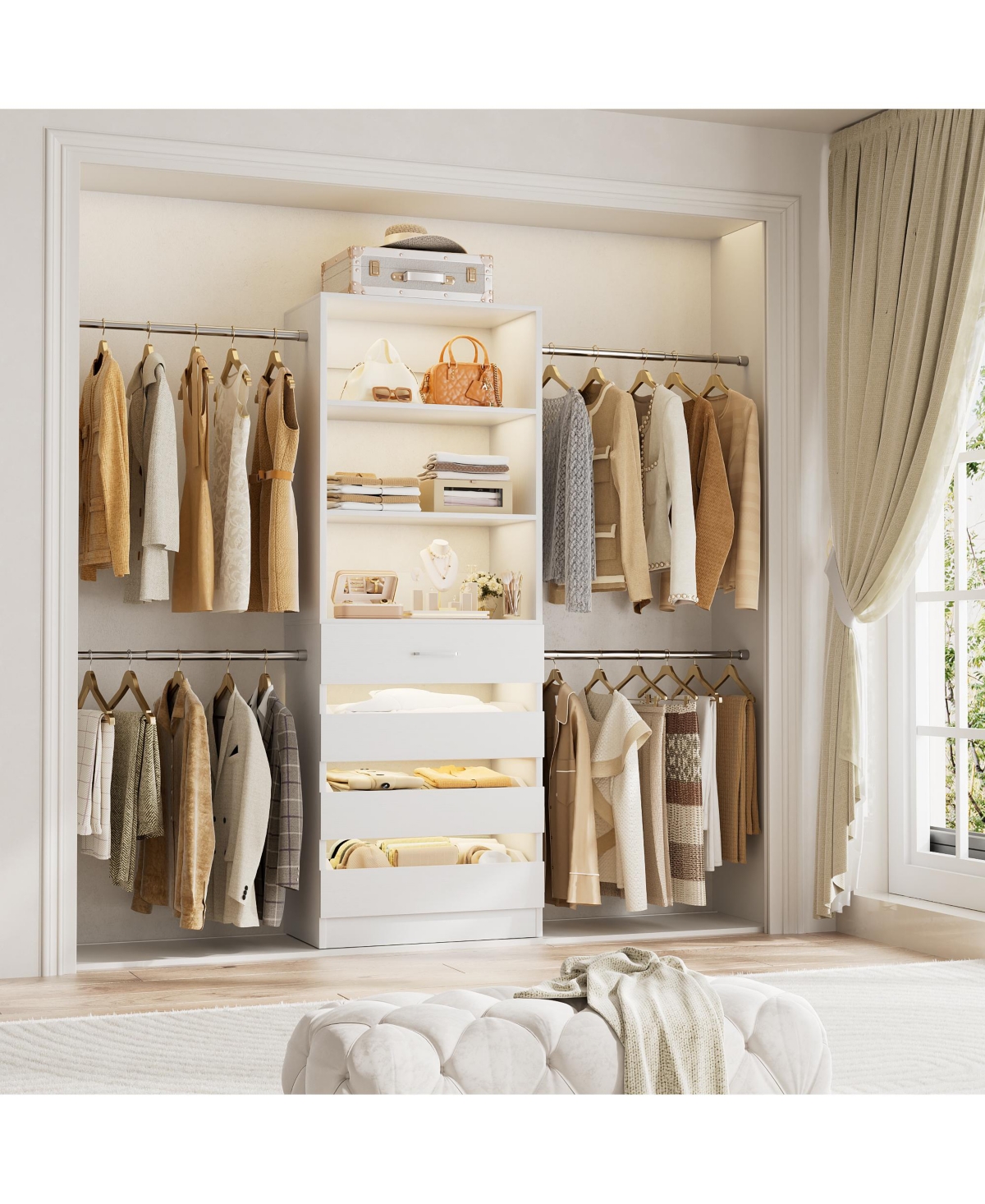 Click here for Aheaplus 8FT Wall Mounted Closet System with 4 Dra... prices