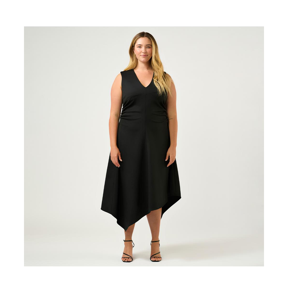 Click here for Estelle Womens Carmen Ruched Scuba Dress - Black prices