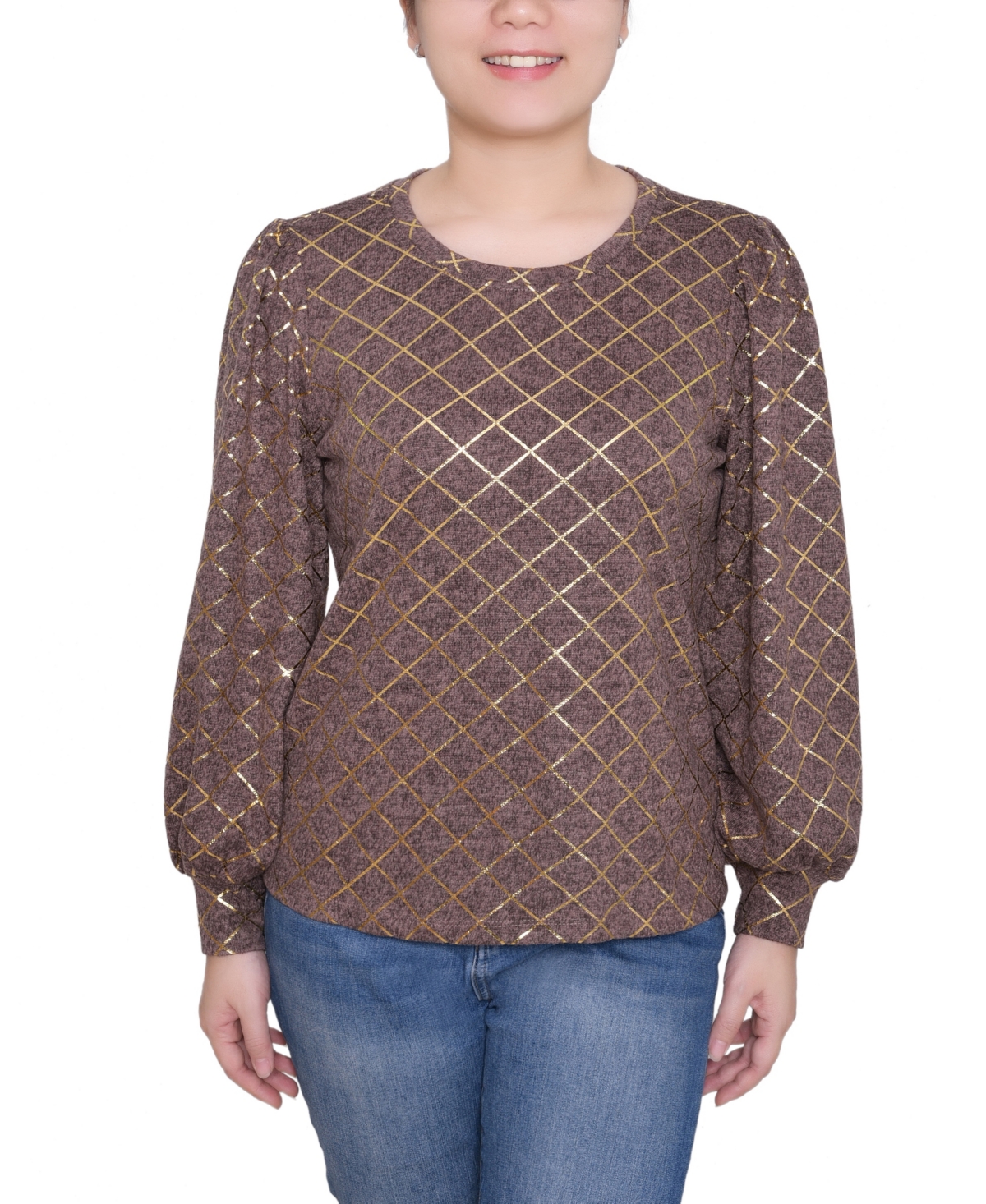 Click here for Ny Collection Womens Bishop Sleeve Pullover Top -... prices