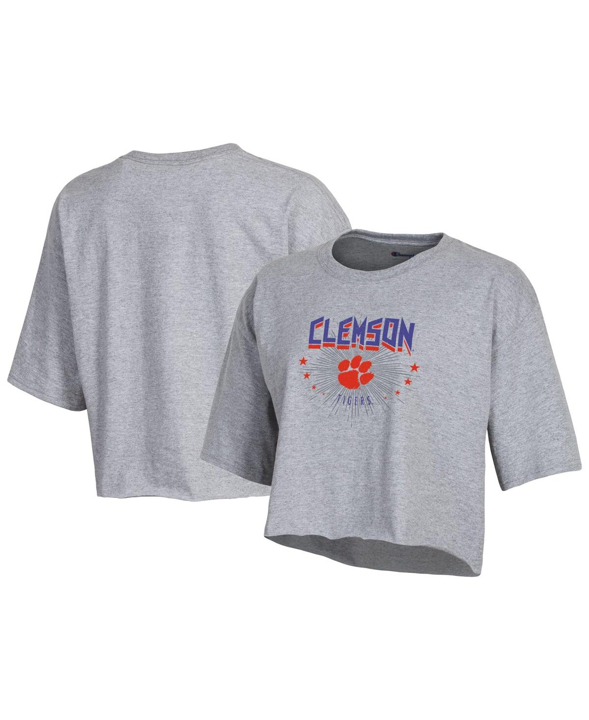 Click here for Champion Womens Gray Clemson Tigers Boyfriend Crop... prices