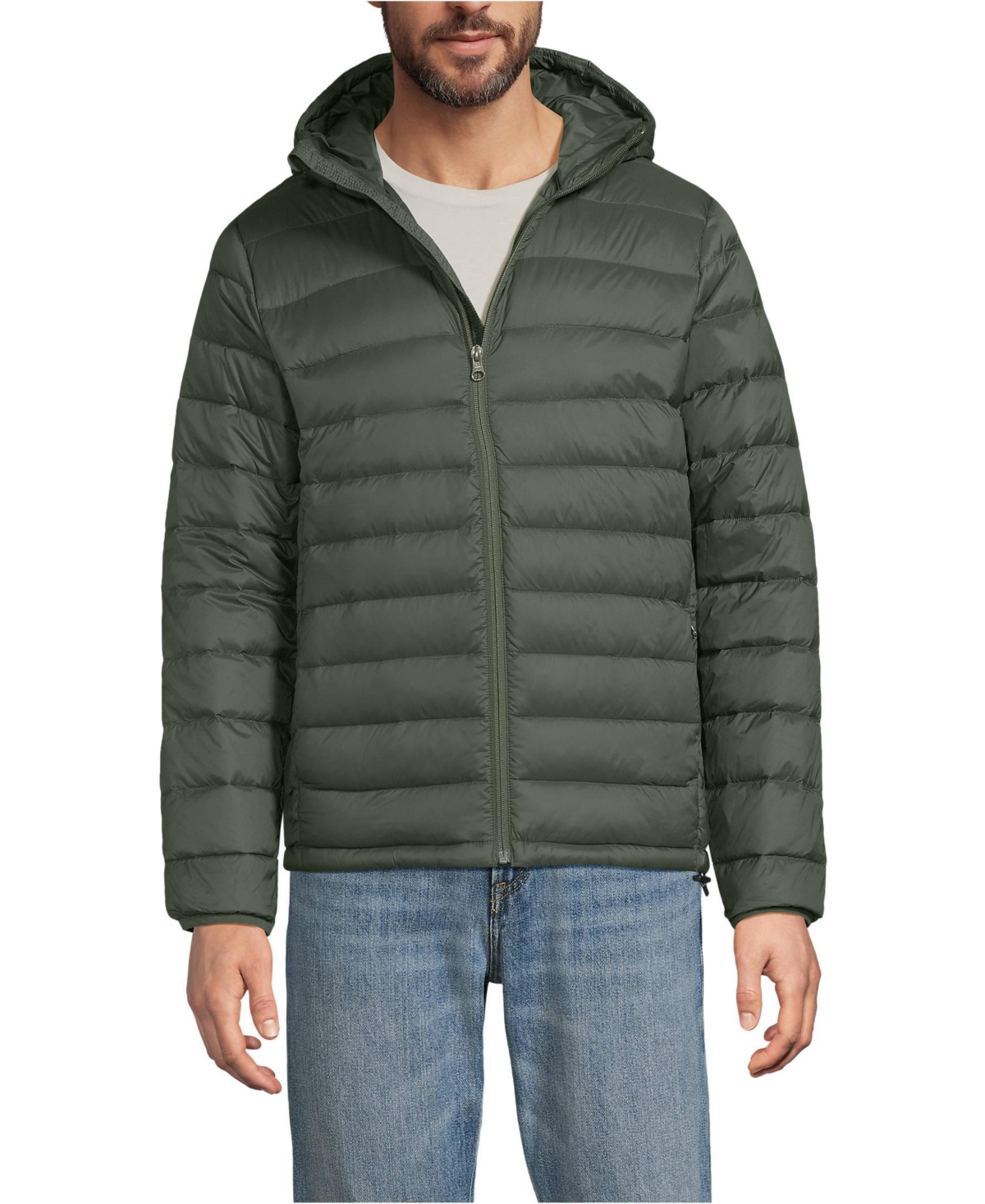 Click here for Lands End Mens Hooded Wanderweight Packable Down J... prices