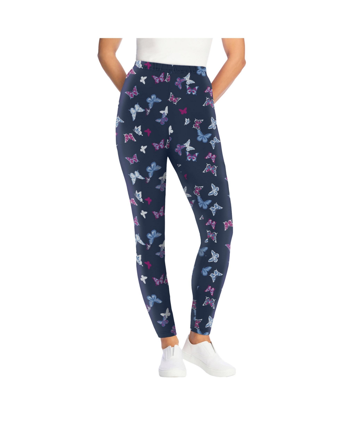 Click here for Woman Within Womens Within Stretch Cotton Printed... prices