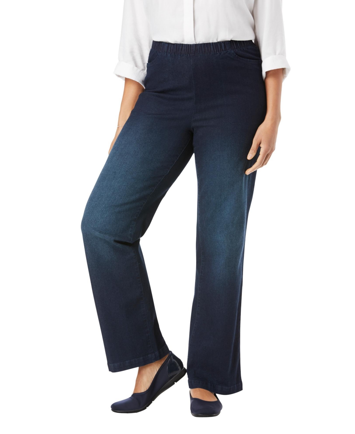Click here for Woman Within Womens Within Tall Fineline Stretch D... prices