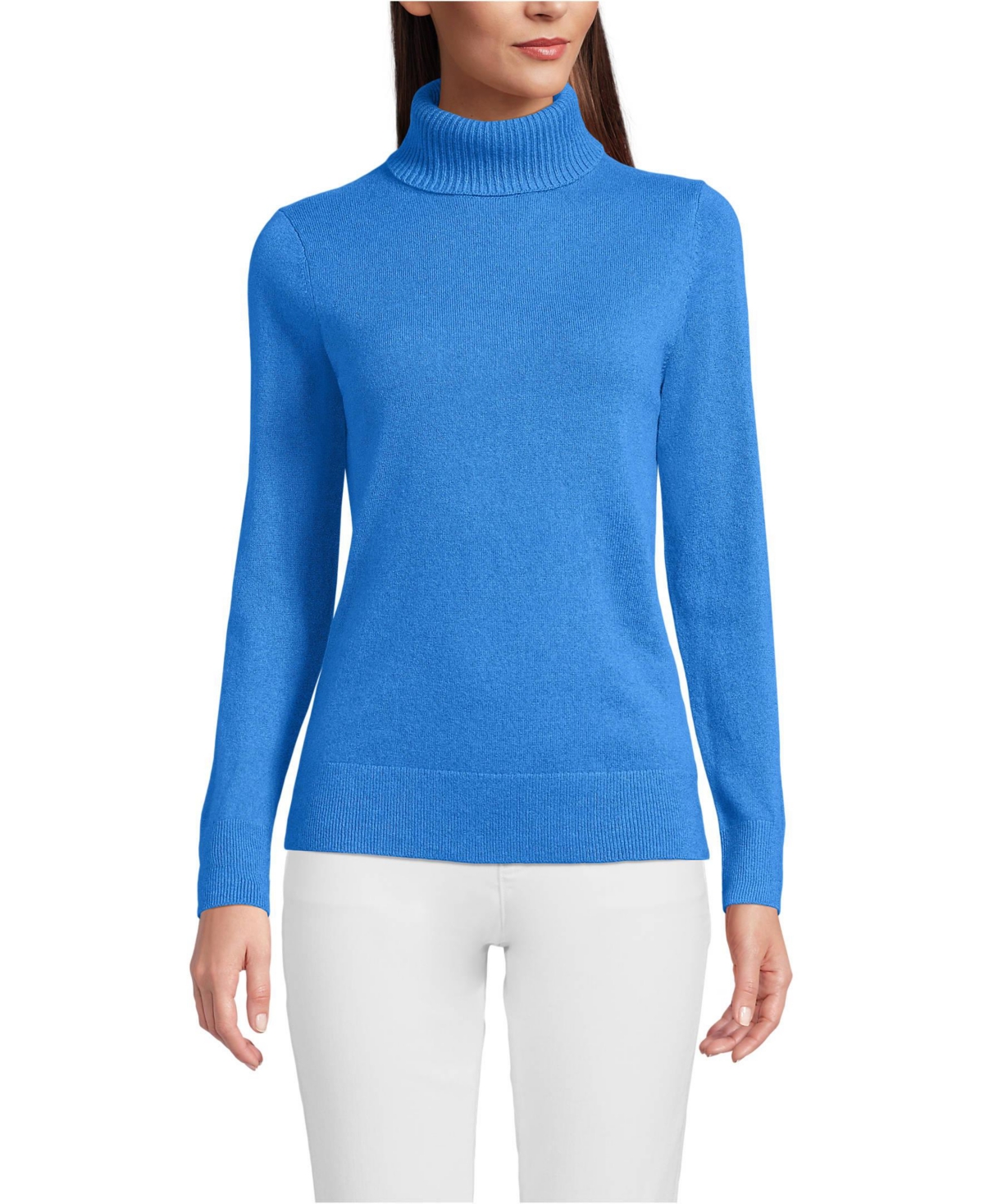 Click here for Lands End Womens Turtleneck Sweater - Muted cobalt... prices