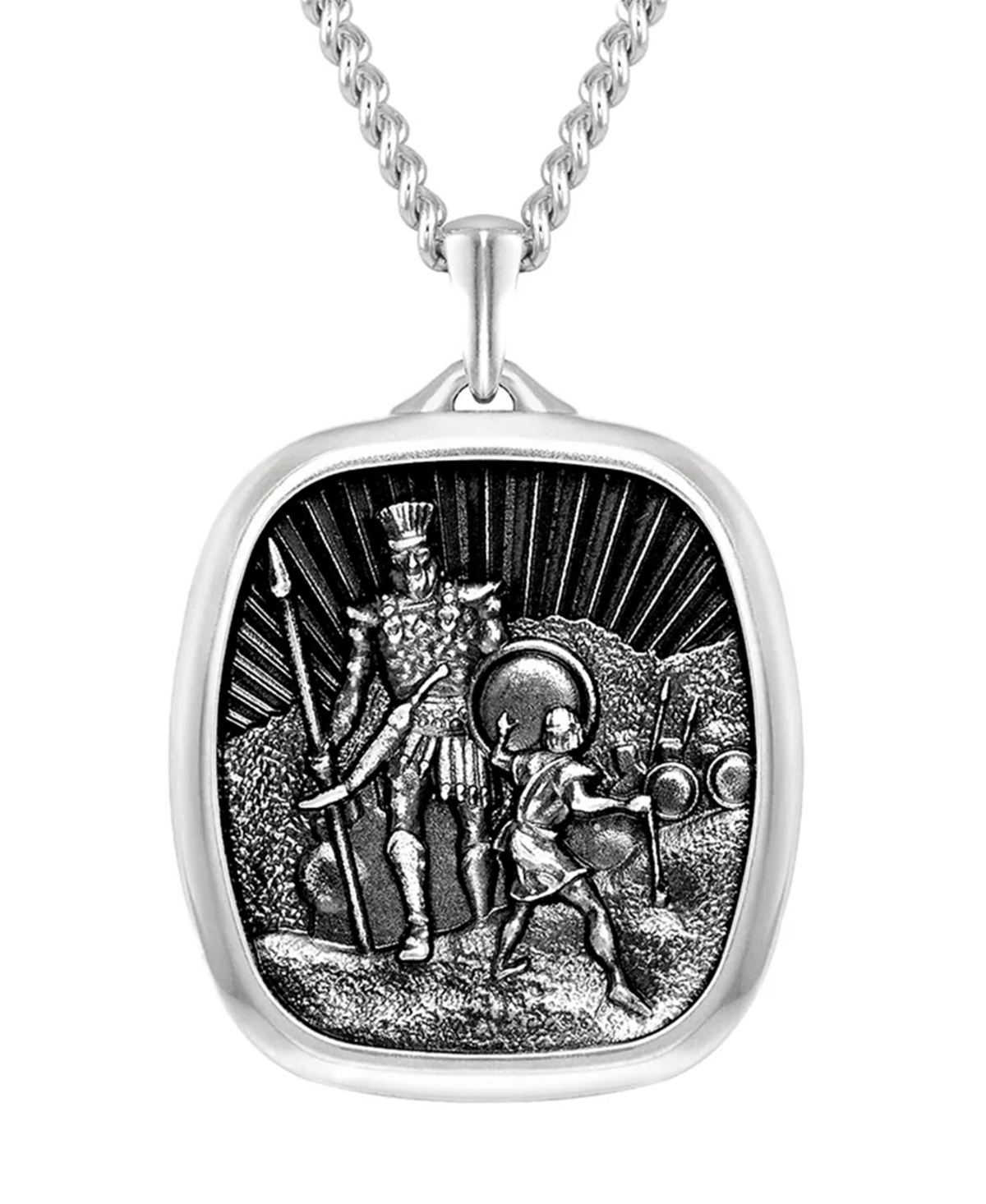 Vincero Mens Necklace The David & Goliath Pendant - Silver - Sterling silver