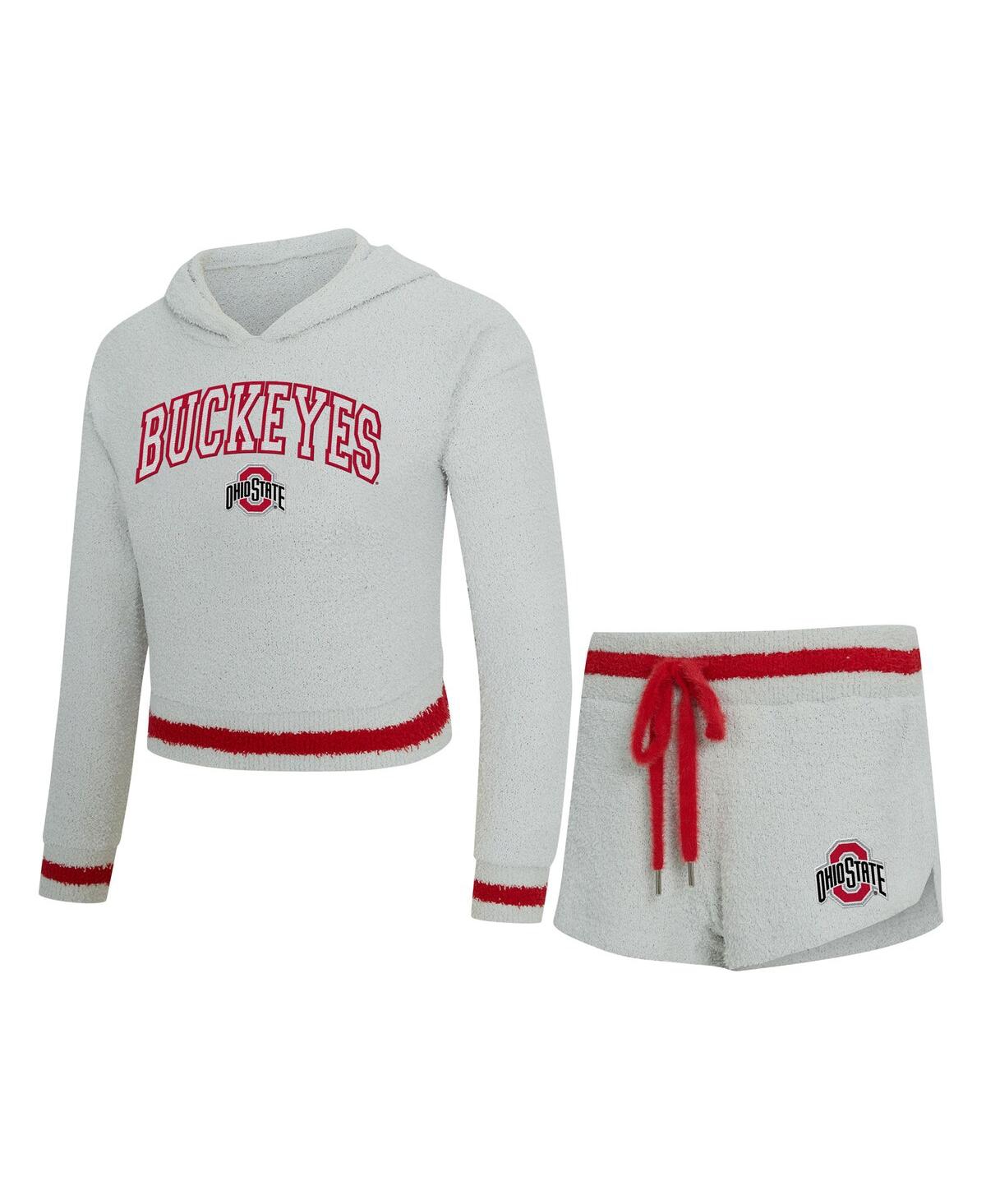 Click here for Concepts Sport Womens 2-Piece Gray/Scarlet Ohio St... prices