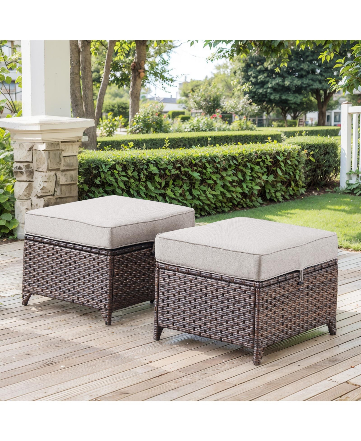 Click here for Gymojoy Slimline Brown Wicker 2-Piece Outdoor Otto... prices